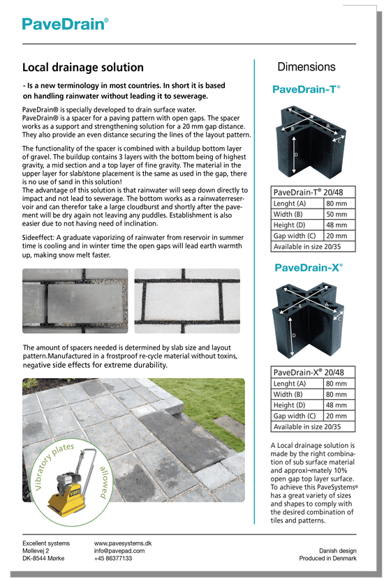 SUDS PaveDrain - Brochure material for PaveDrain - PaveSystems